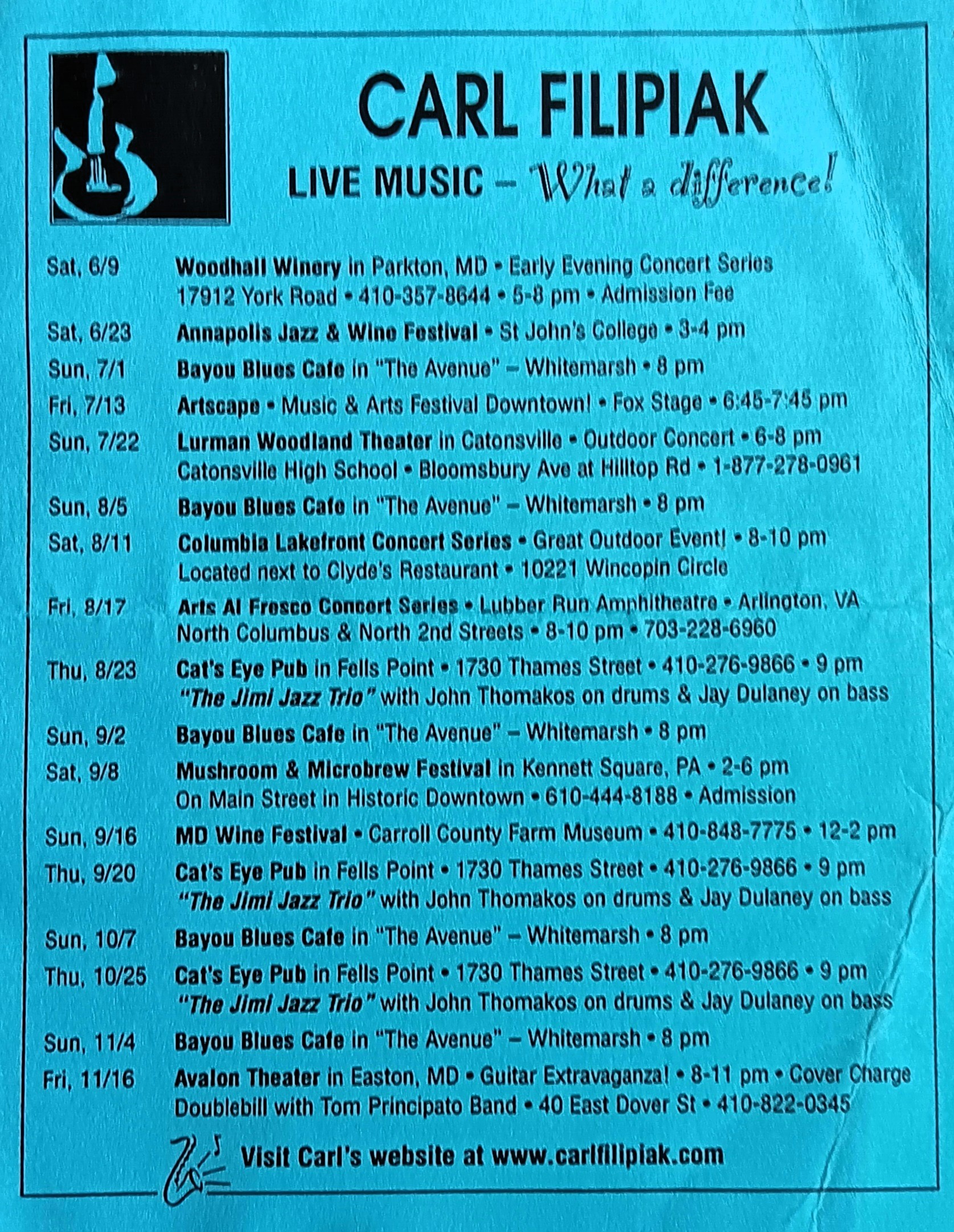 Filipiak, Carl – Baltimore Entertainment Archive