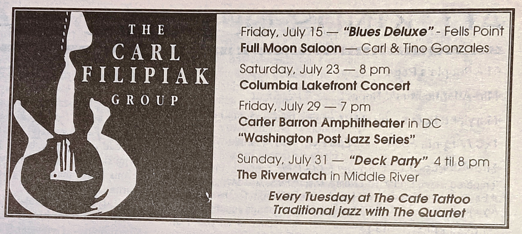 Filipiak, Carl – Baltimore Entertainment Archive